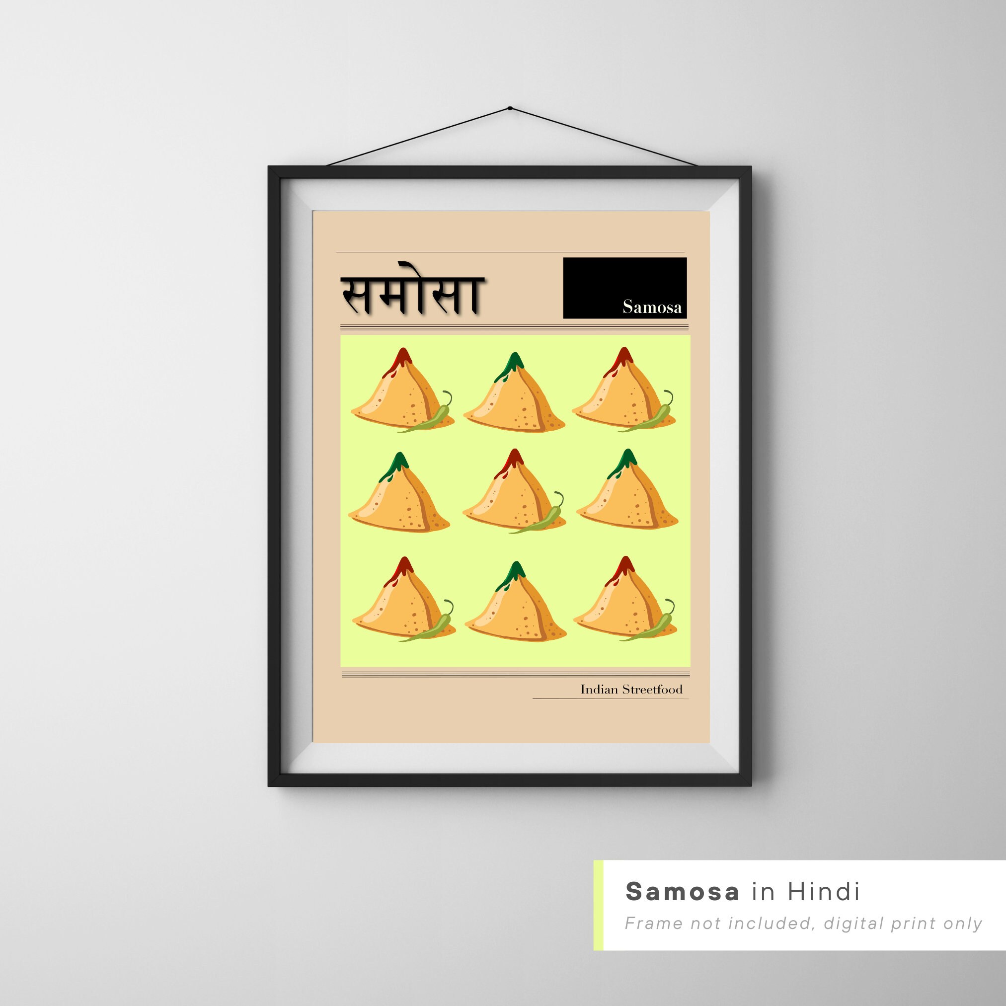 Samosa in Hindi | Samosa Art, Indian Food Art Print, Indian Cuisine ...