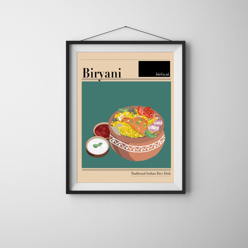 Biryani Poster Ready to Print- South Asian Cuisine - Desi Food Art ...