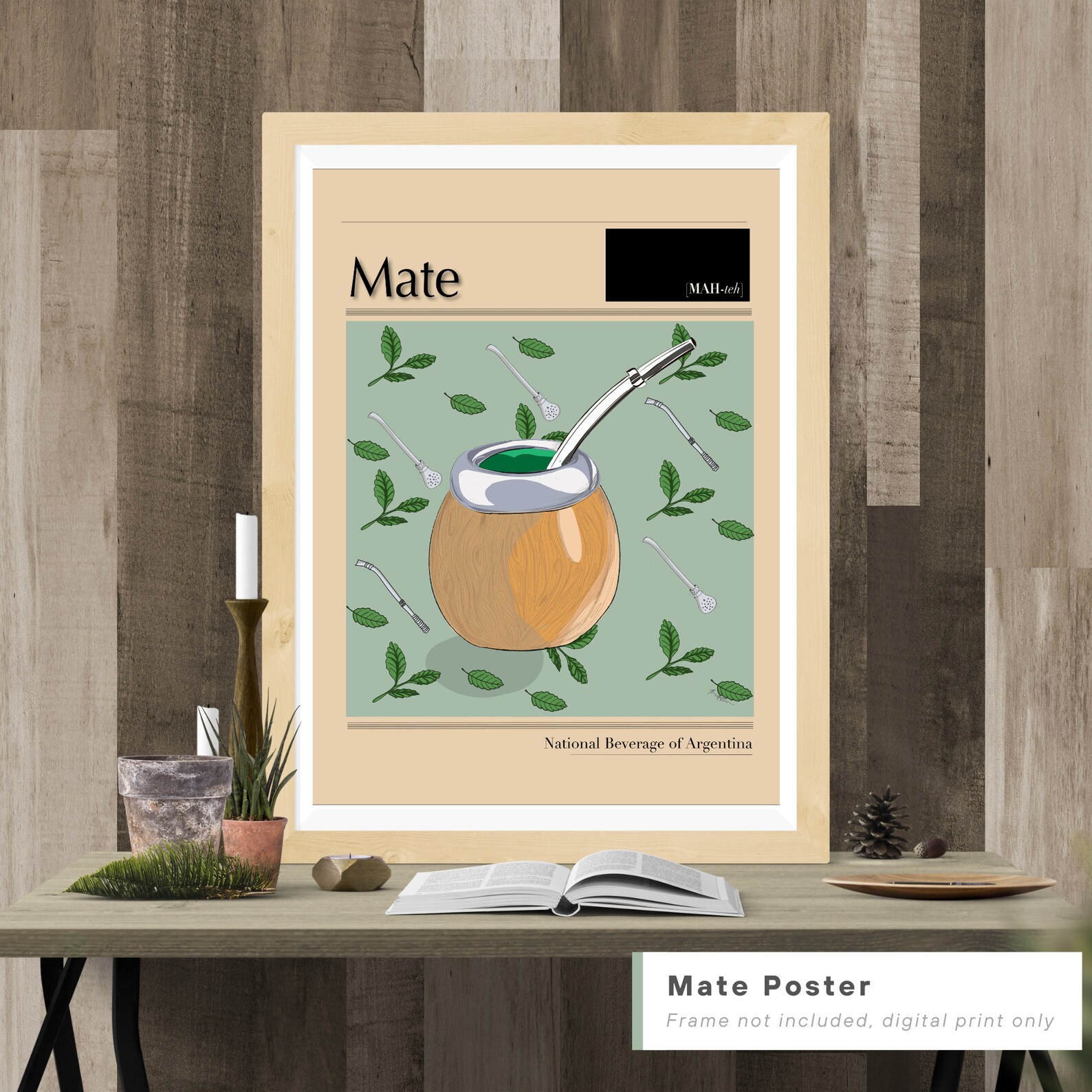 Yerba Mate Print - Argentina | Yerba Mate Tea Art, South America Art ...
