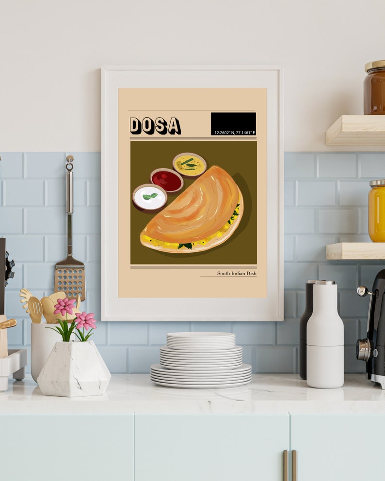 Dosa Art Poster: South Indian Food Poster| Desi Art| Authentic Indian ...
