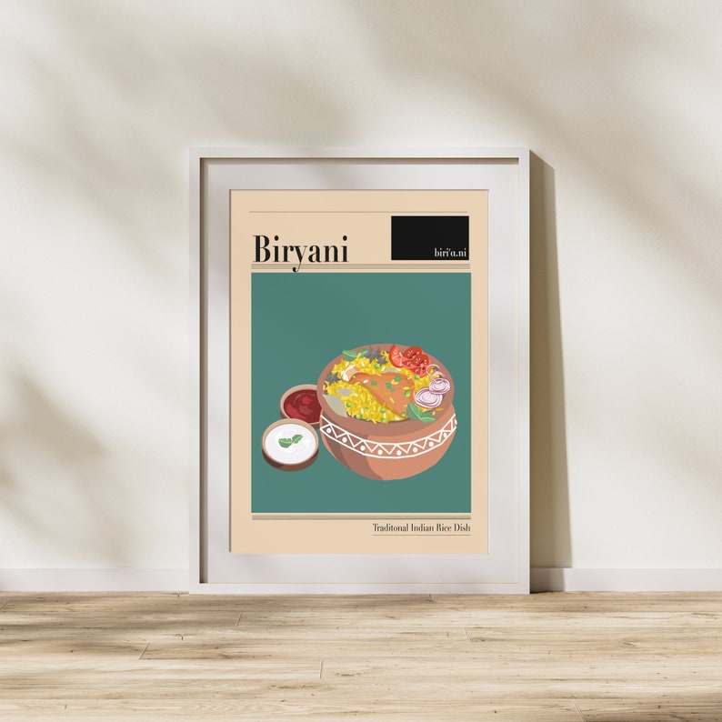 Biryani Poster Ready to Print- South Asian Cuisine - Desi Food Art ...