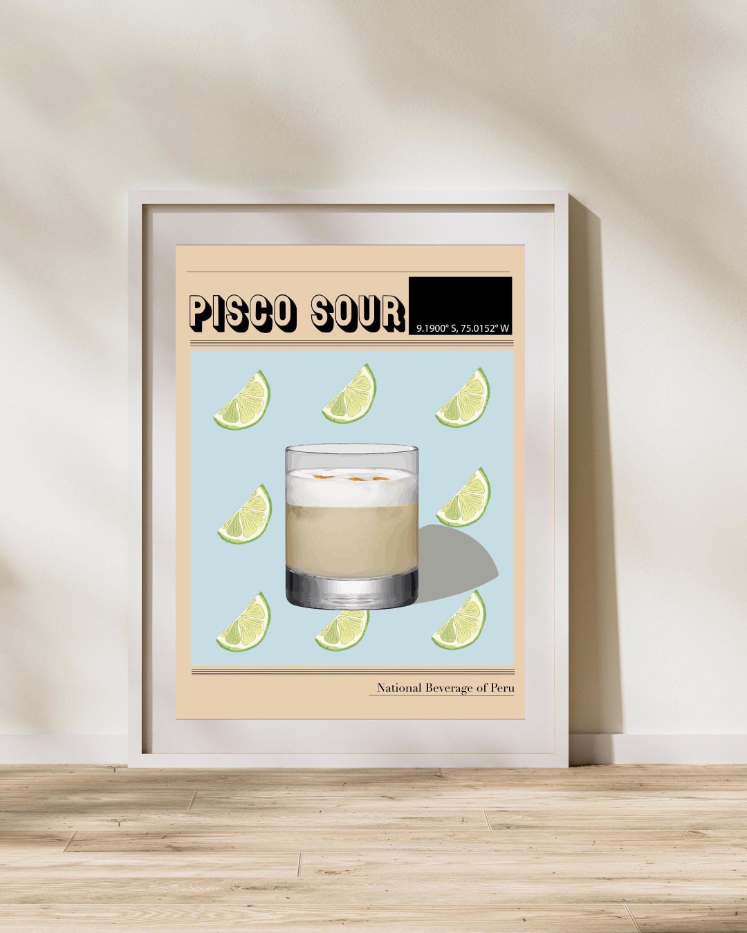 Peruvian Pisco Sour Poster | Peruvian Beverages Poster | Retro Drink ...