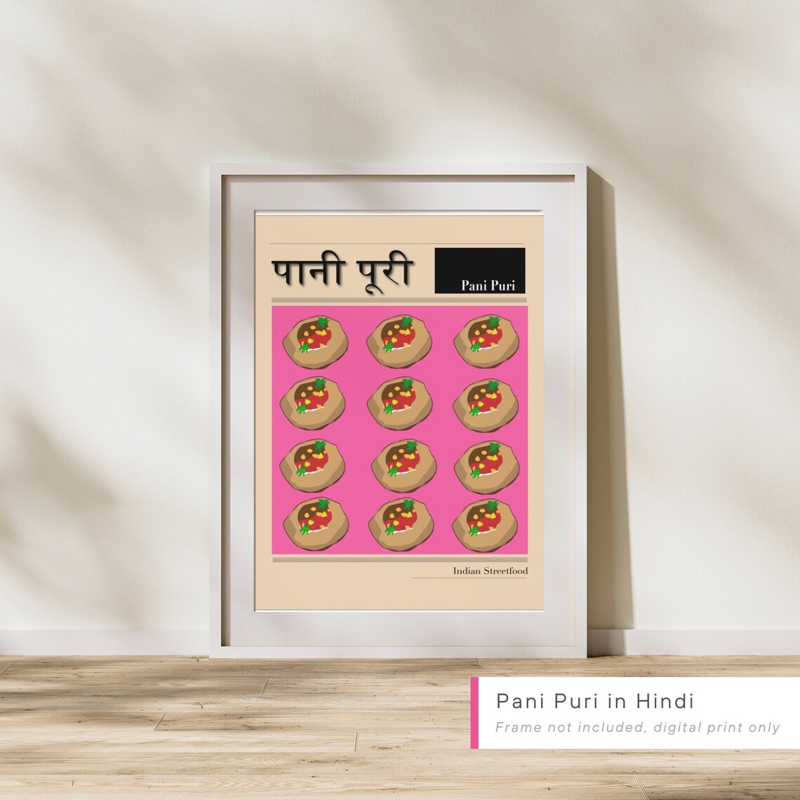 Panipuri in Hindi | Indian Art, Indian Food Art Print, Indian Cuisine ...