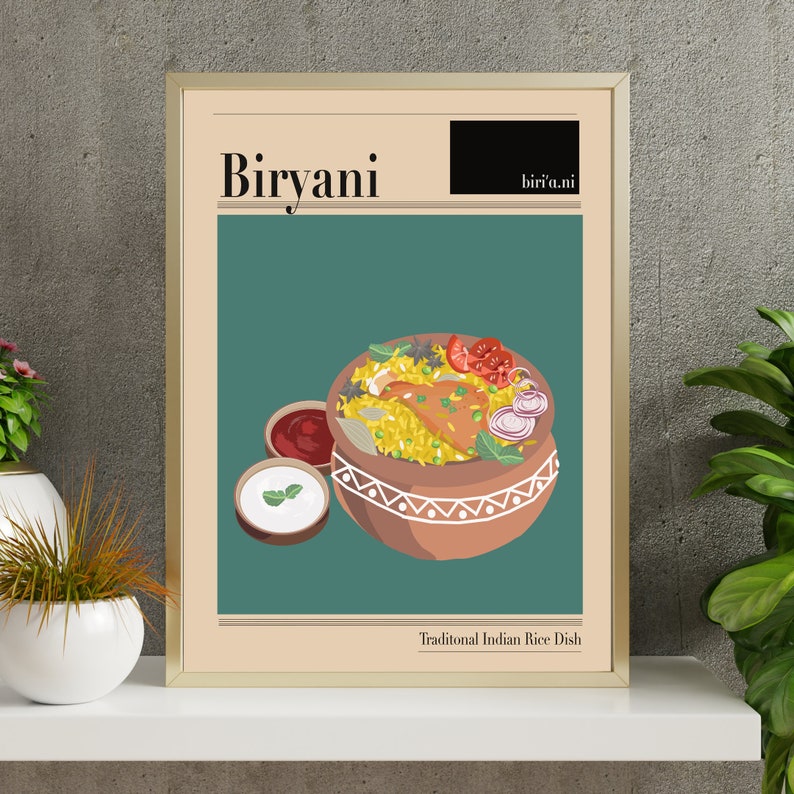 Biryani Poster Ready to Print- South Asian Cuisine - Desi Food Art ...
