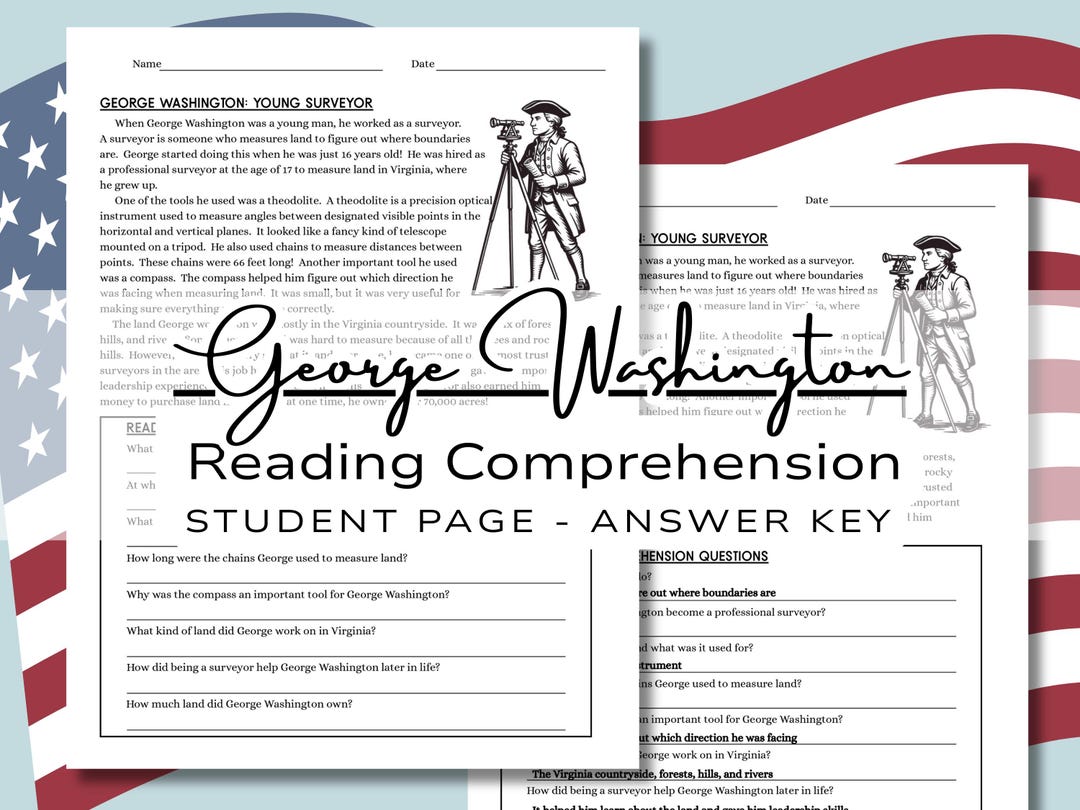 George Washington Reading Comprehension Worksheet: US History Grades 3 ...