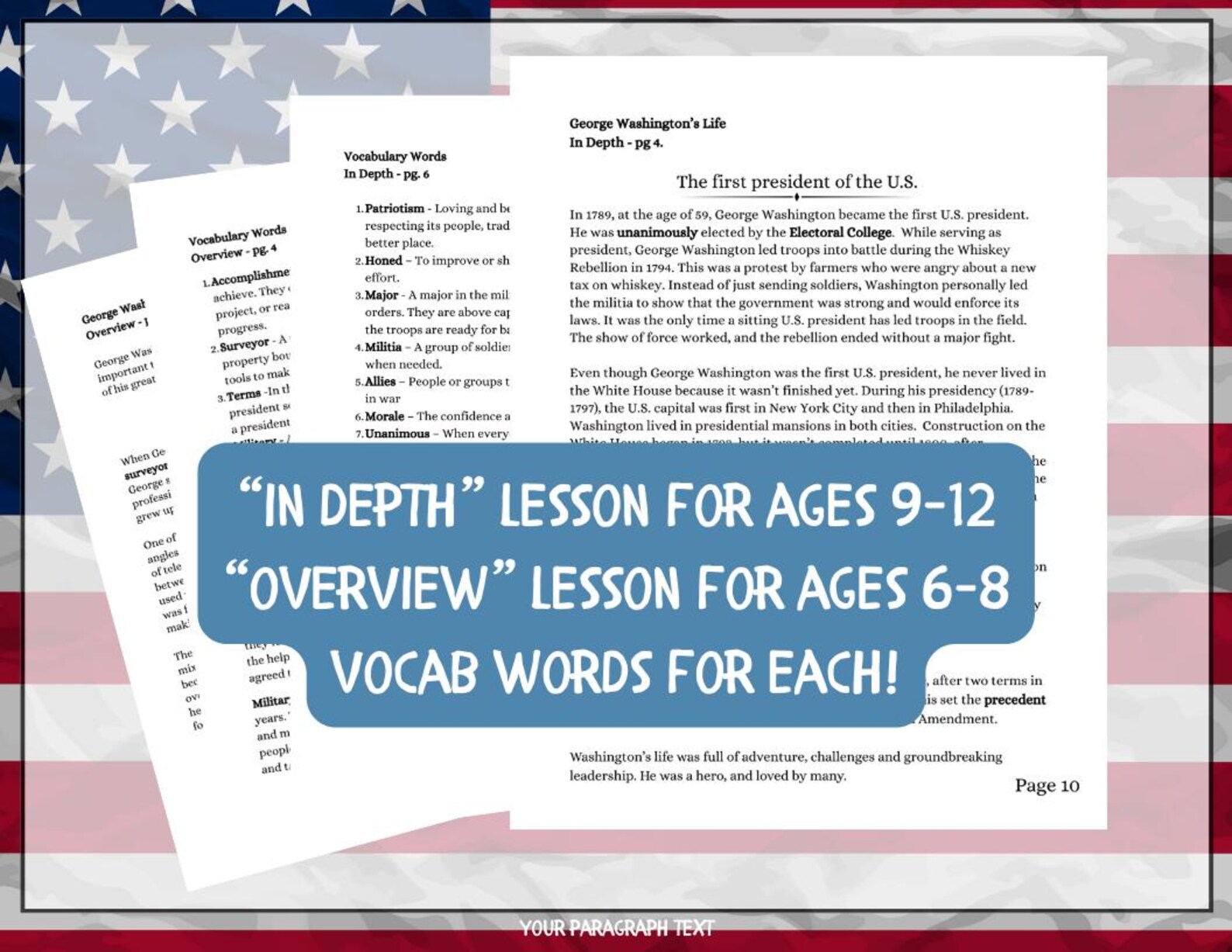 President George Washington Mini Lesson for Kids | Printable History ...