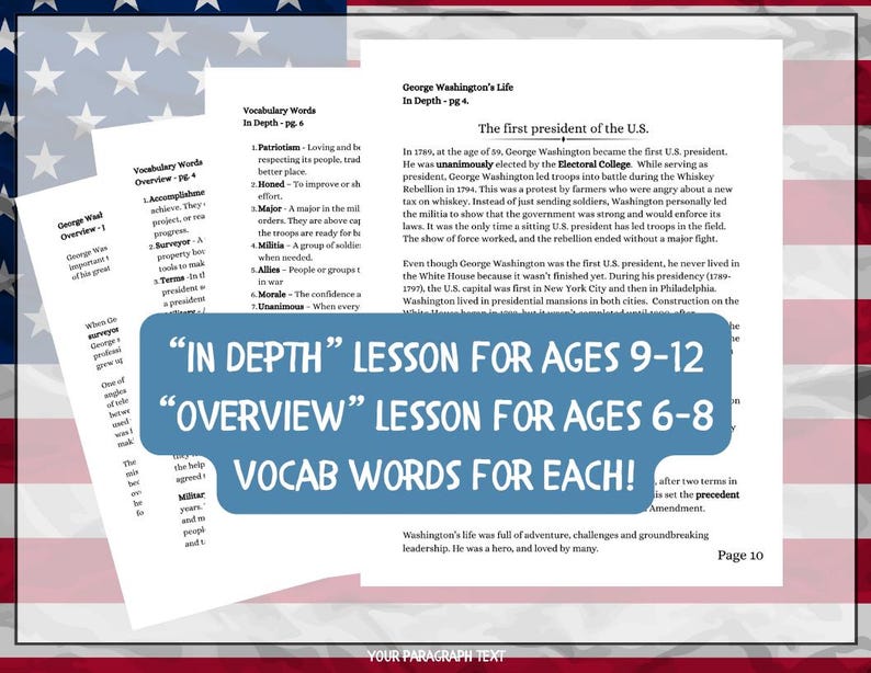 George Washington Mini-lesson: Printable History Unit, Coloring Pages ...