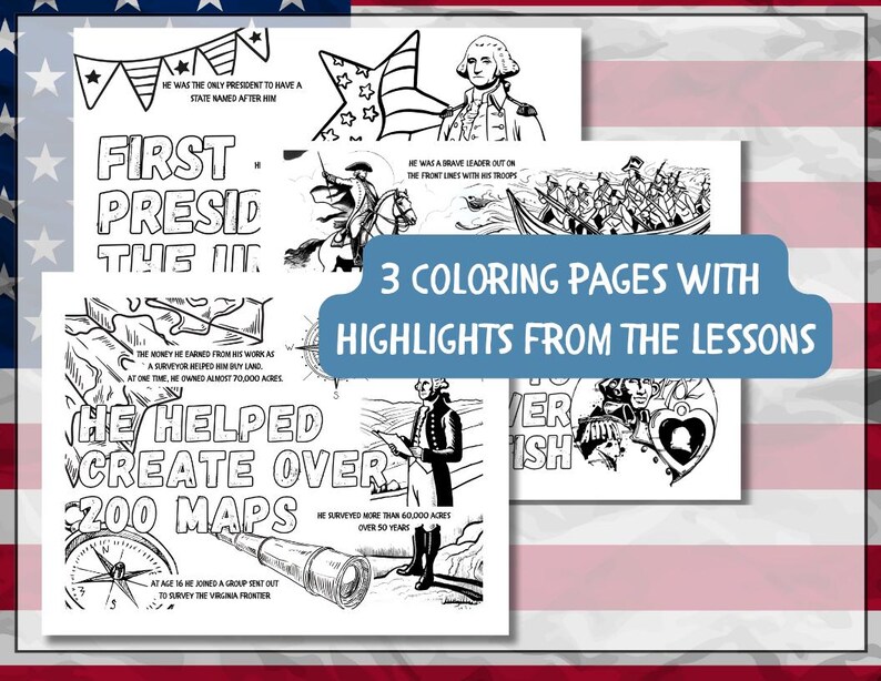 President George Washington Mini Lesson for Kids | Printable History ...