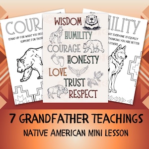 Native American 7 Grandfather Teachings Coloring Pages and Mini-lesson ...