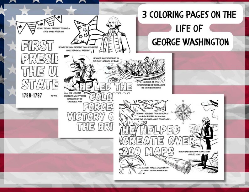George Washington Coloring Pages History for Kids Printable Art Project ...