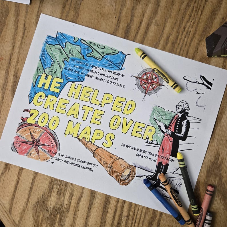 George Washington Coloring Pages History for Kids Printable Art Project ...