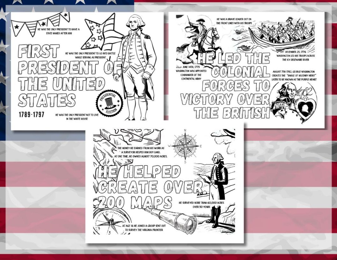George Washington Coloring Pages History for Kids Printable Art Project ...