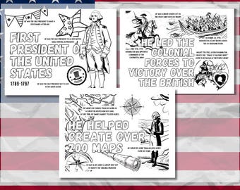 George Washington Coloring Pages Presidents Day Printable Art Project ...