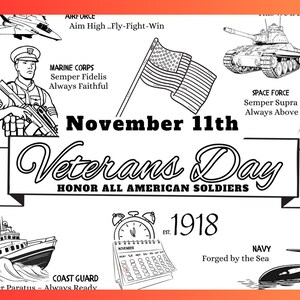 Veterans Day Coloring Page - Homeschool Projects - Fun Learning - Kids ...
