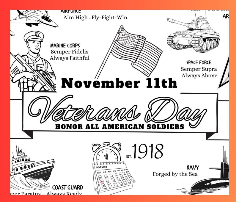 Veterans Day Coloring Page - Homeschool Projects - Fun Learning - Kids ...