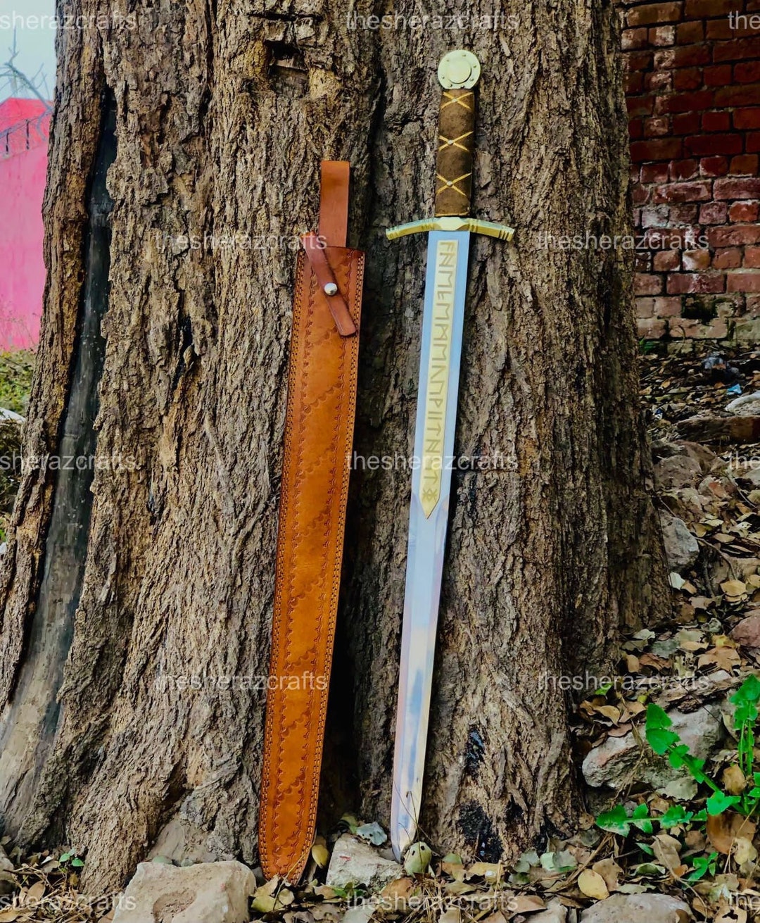 Handmade Excalibur VIKING Sword Real Carbon Steel Beautiful Gift for ...