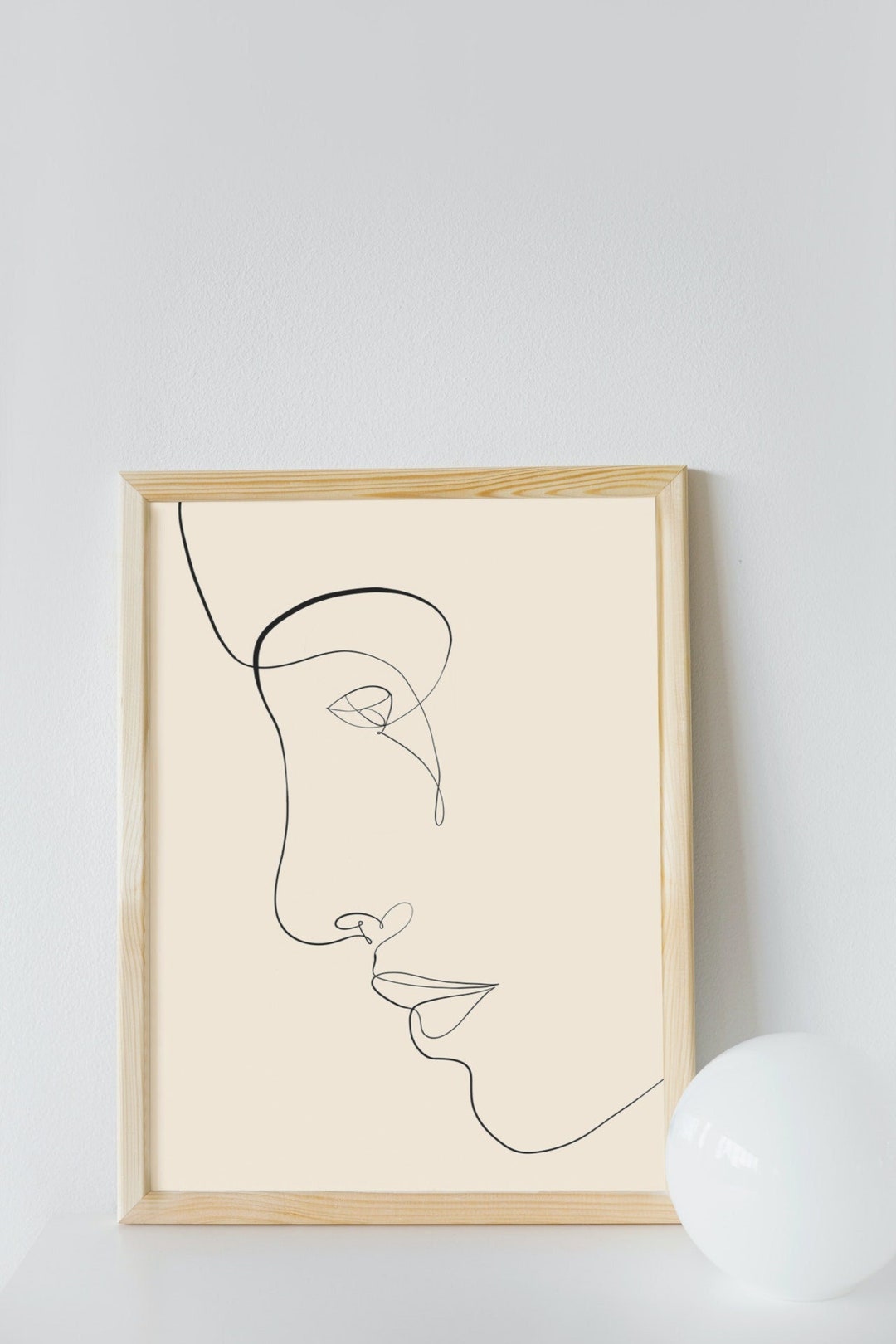 Minimalist Woman Face Portrait Line Art Portrait Prints Digital ...