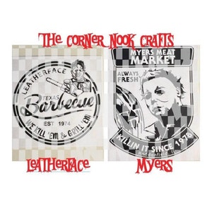 Horror Movie Serial Killer BBQ Themed Bib Apron W/ Free Scary Wooden ...