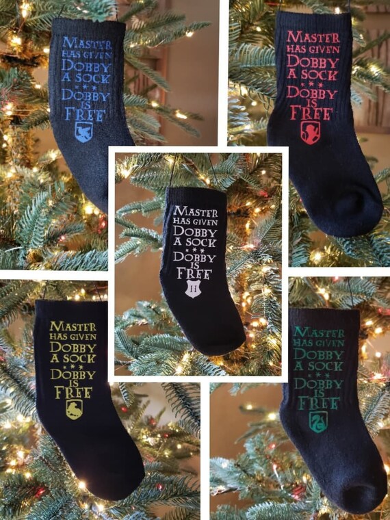 Dobby Is Free Sock Boy Wizard Movie Inspired Sorted House Ornament Gift Christmas