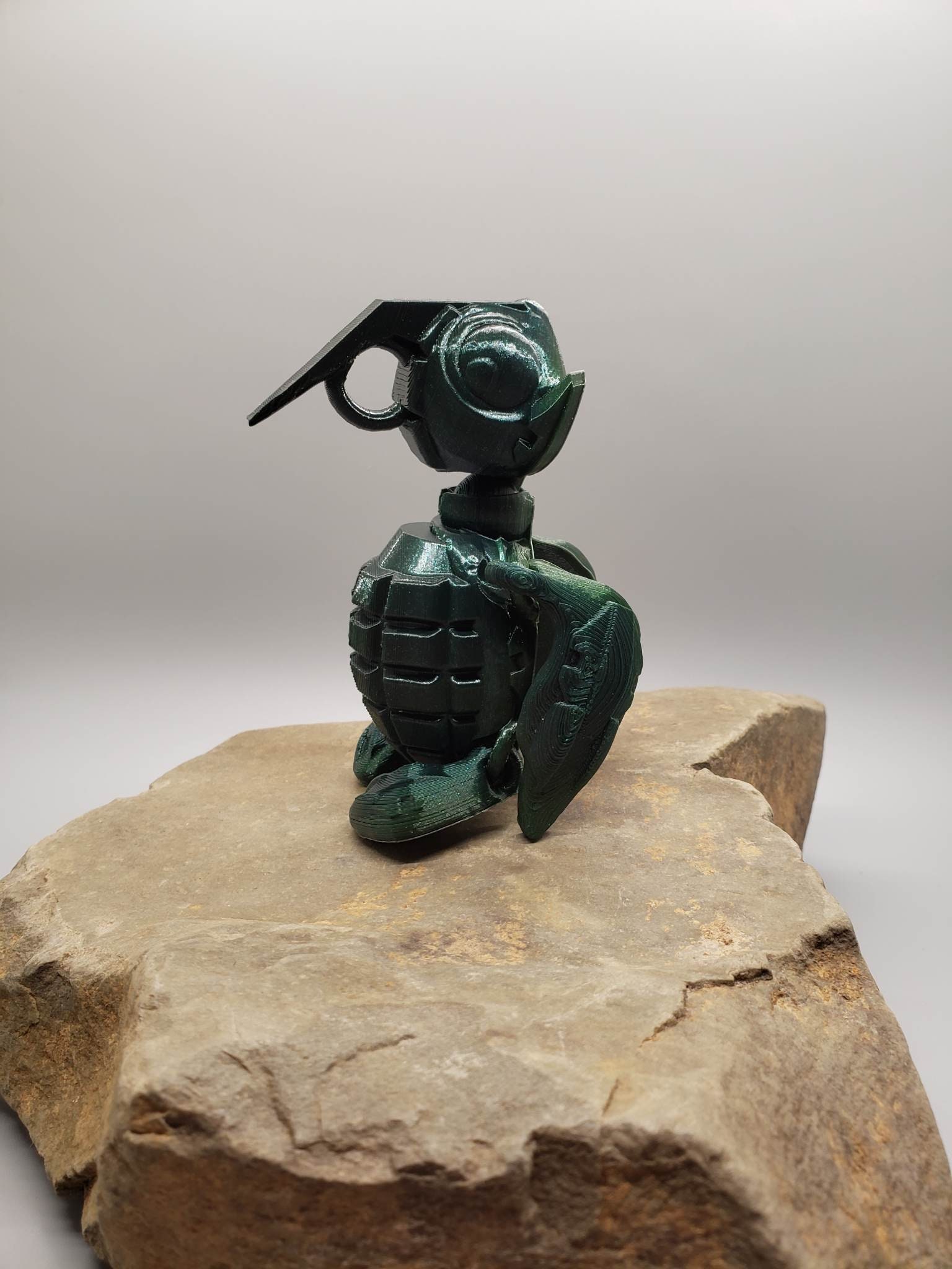 Articulating Grenade Turtle W/ Removable Head / 3D Print / Toy / Fidget ...