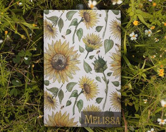 Sunflower Print Journal, Mothers Day Gift, Floral, Spring Notebook, for ...