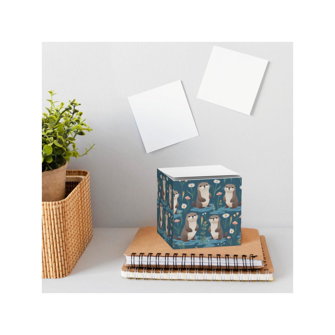 Otter Note Cube | Cute Otter Stationary | Otter Lover Gift for Coworker ...