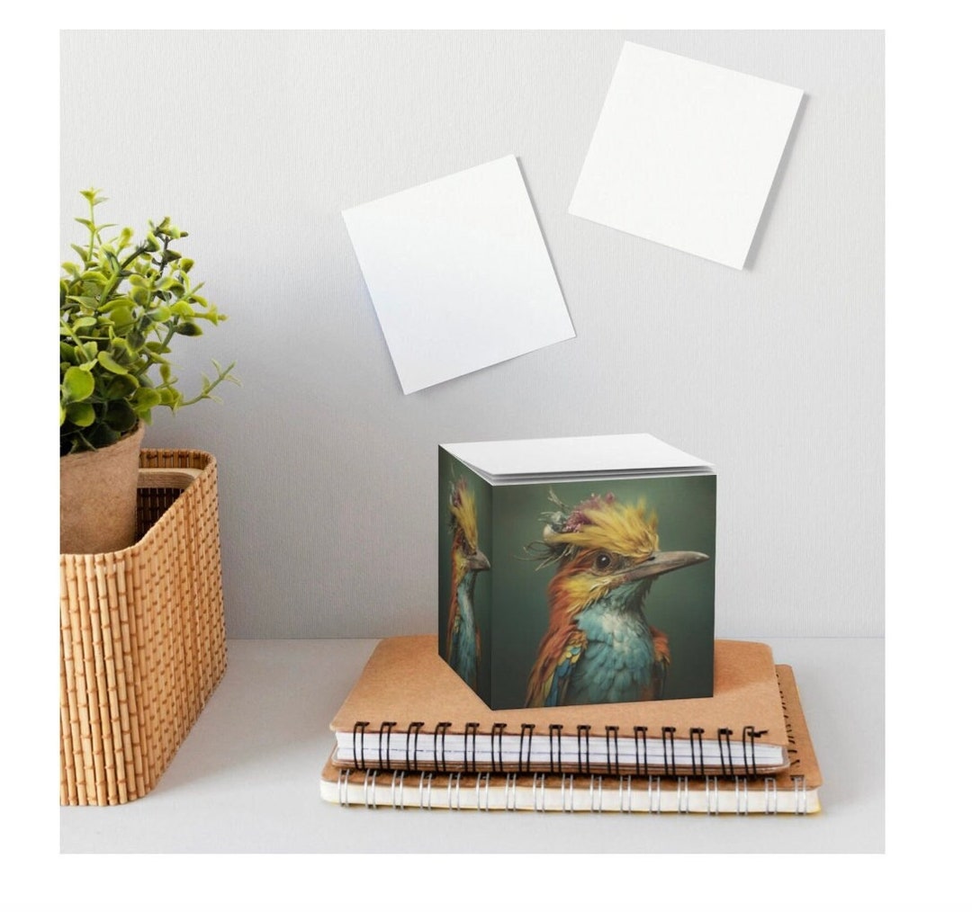 Personalizable Bird Sticky Note Cube | Cute Bird Stationary Gift ...