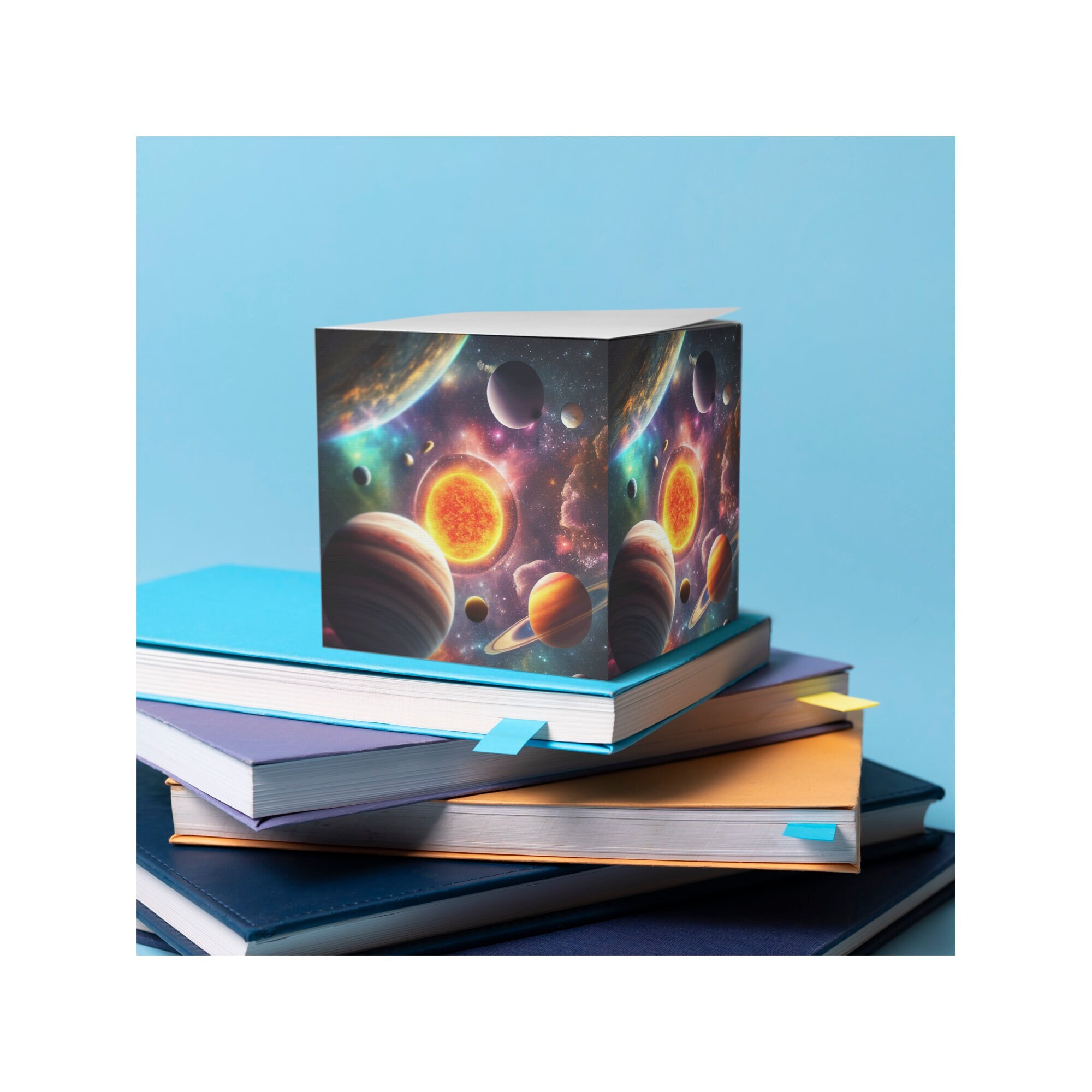Planets Sticky Note Cube | Outer Space Post It Note Cube | Galaxy Memo ...