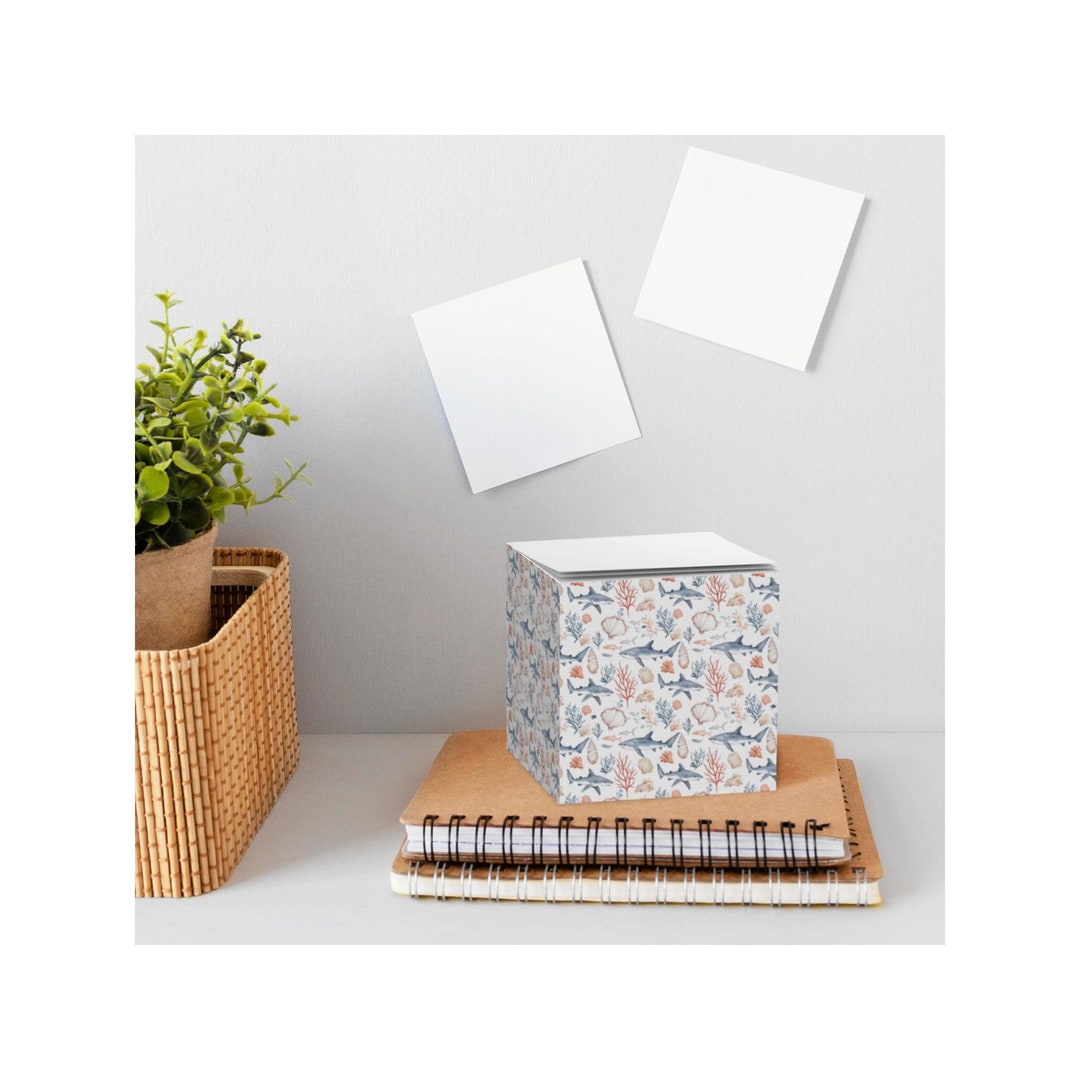 Colorful Shark Note Cube | Cute Shark Post It Note Cube | Shark Gift ...