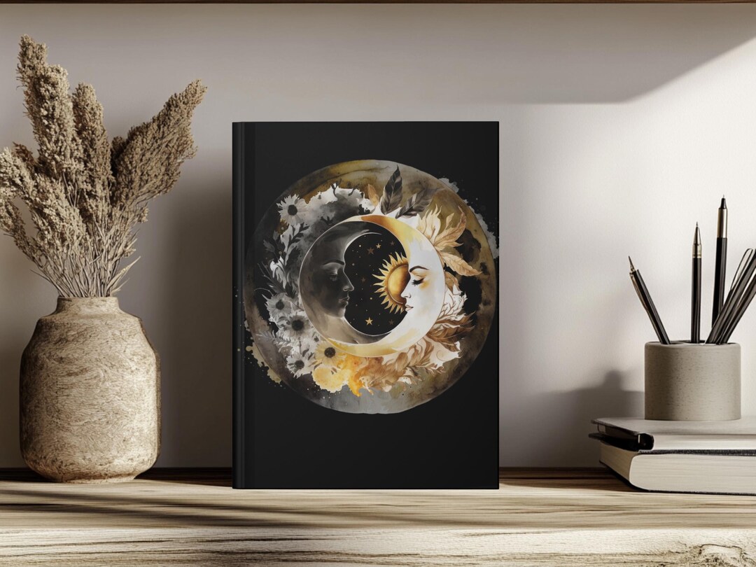 Sun and Moon Notebook | Celestial Sun and Moon Journal | Moon Diary ...