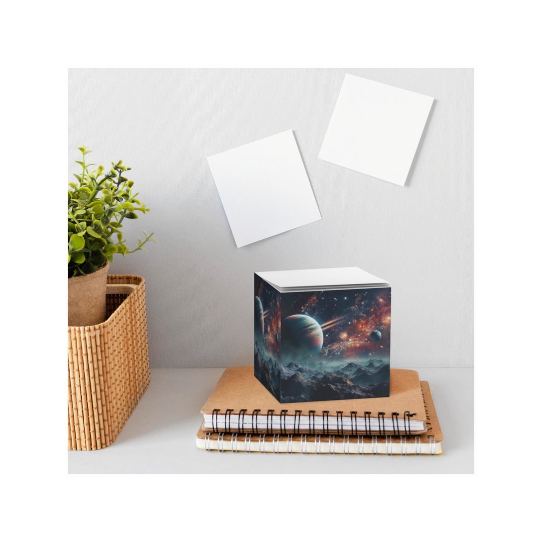 Planets Sticky Note Cube Outer Space Post It Note Cube Galaxy Memo Pad ...