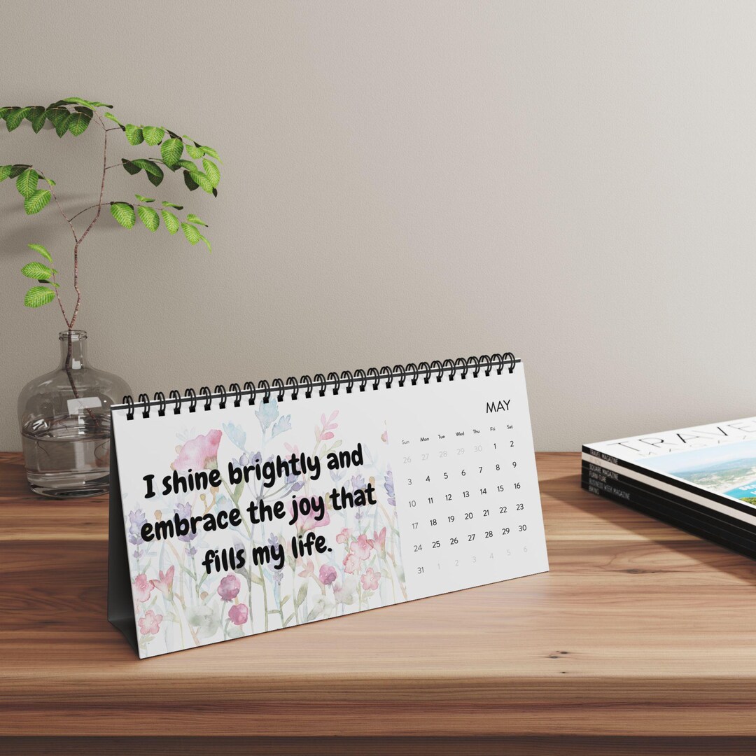 2026 Affirmation Desk Calendar: Motivational Floral Calendar - Etsy