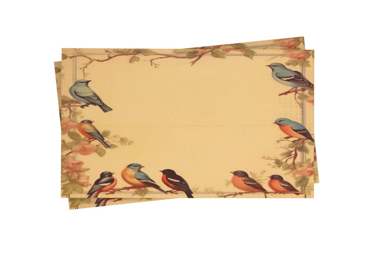 Vintage Style Birds Post-it Note Pad Desk Stationary Gift for Teachers ...