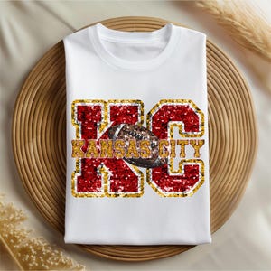 Kansas City Football Faux Sequin Sweatshirt- KC Chiefs Sequin Sleeve Design - Etsy