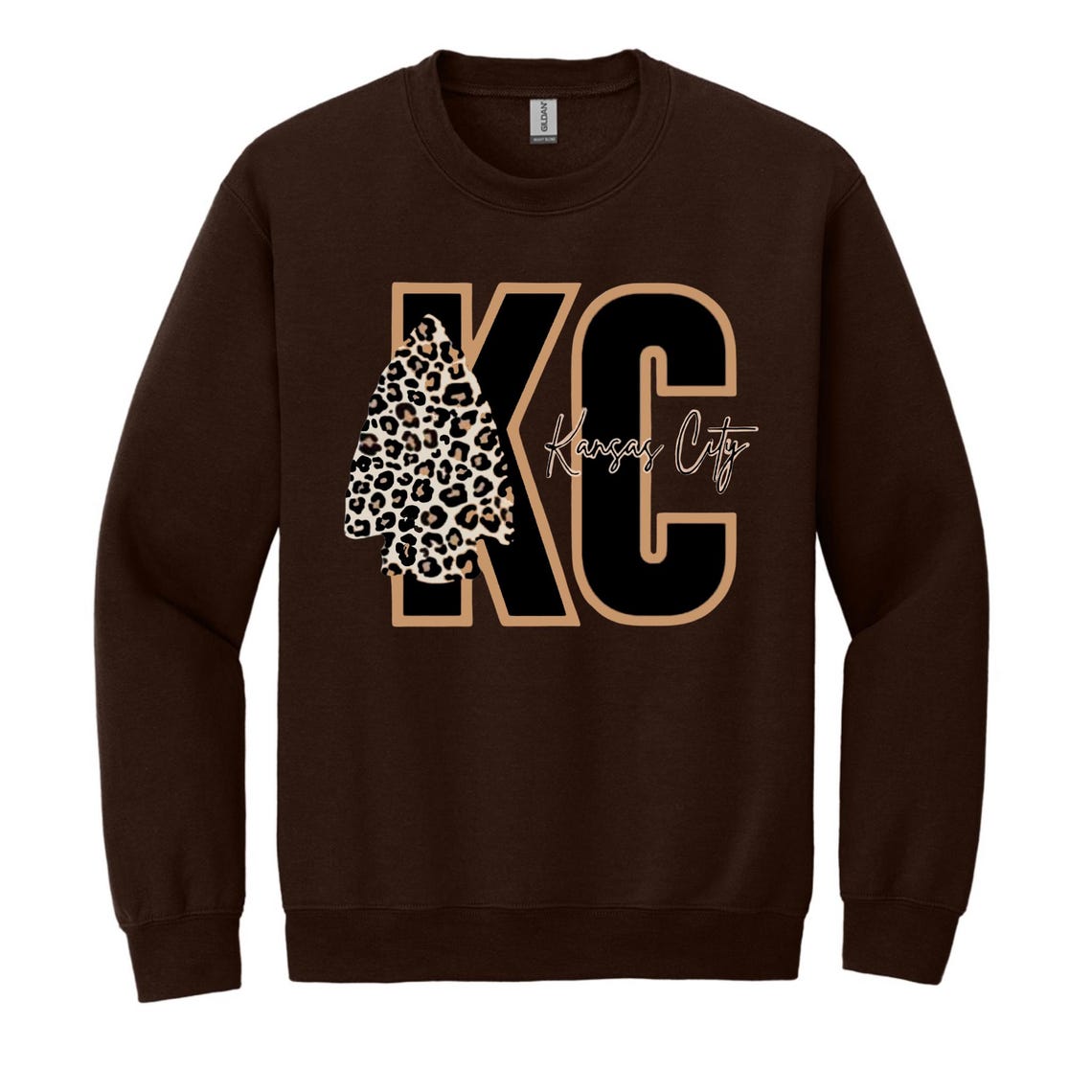 Kansas City Football Cheetah Sweathirt- Brown & Beige Arrowhead Apparel ...