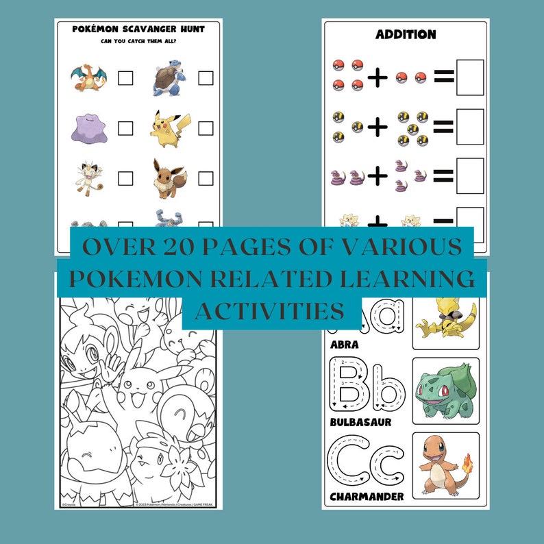 Back to School Instant Download Preschool Toddler Middle School Pokemon ...