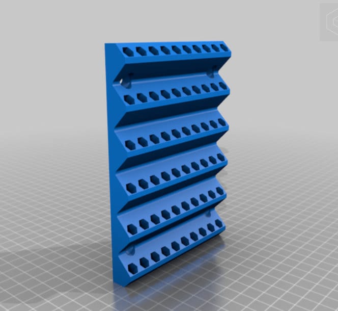 An der Wand befestigter Bohrer-Organizer 60 Steckplätze Hex Bits Halter Aufbewahrung für Bohrer ...