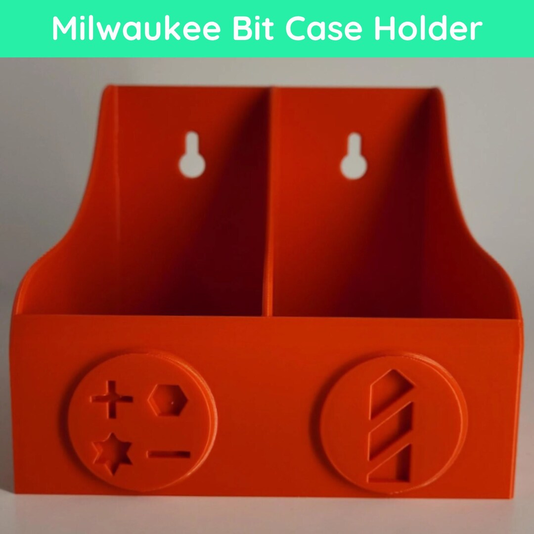 Milwaukee Drill Bit Case Holder 2 Slot Stand Size Drillbit Container ...
