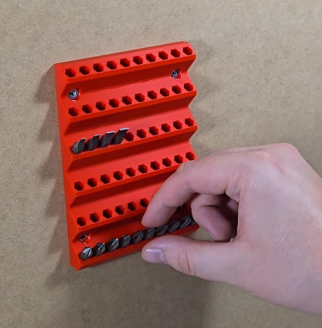 Wall Mounted Hex Bit Holder | Drill Bit Organizer | 60 Slots | Garage ...