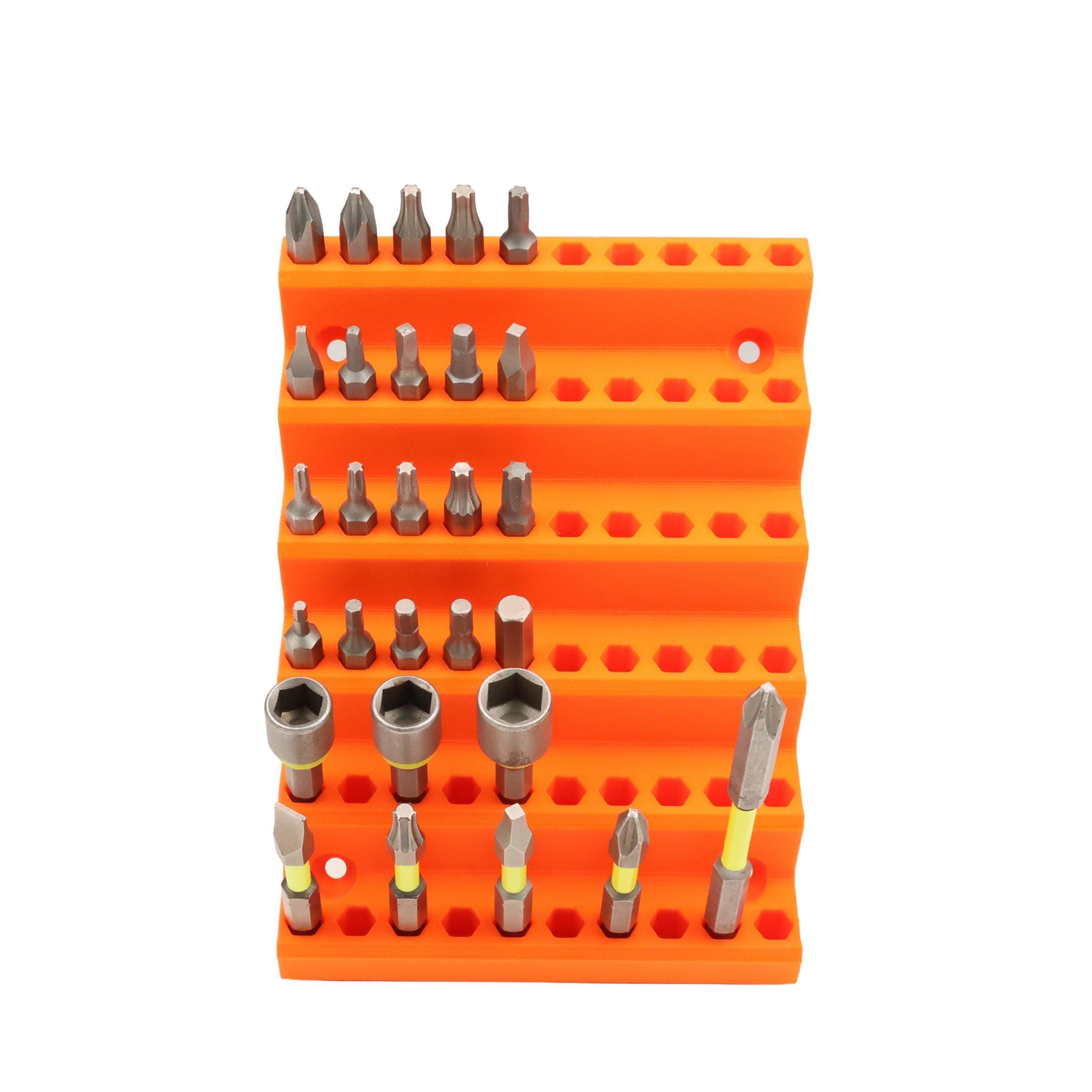 Wall Mounted Hex Bit Holder | Drill Bit Organizer Rack for 60 Bits ...
