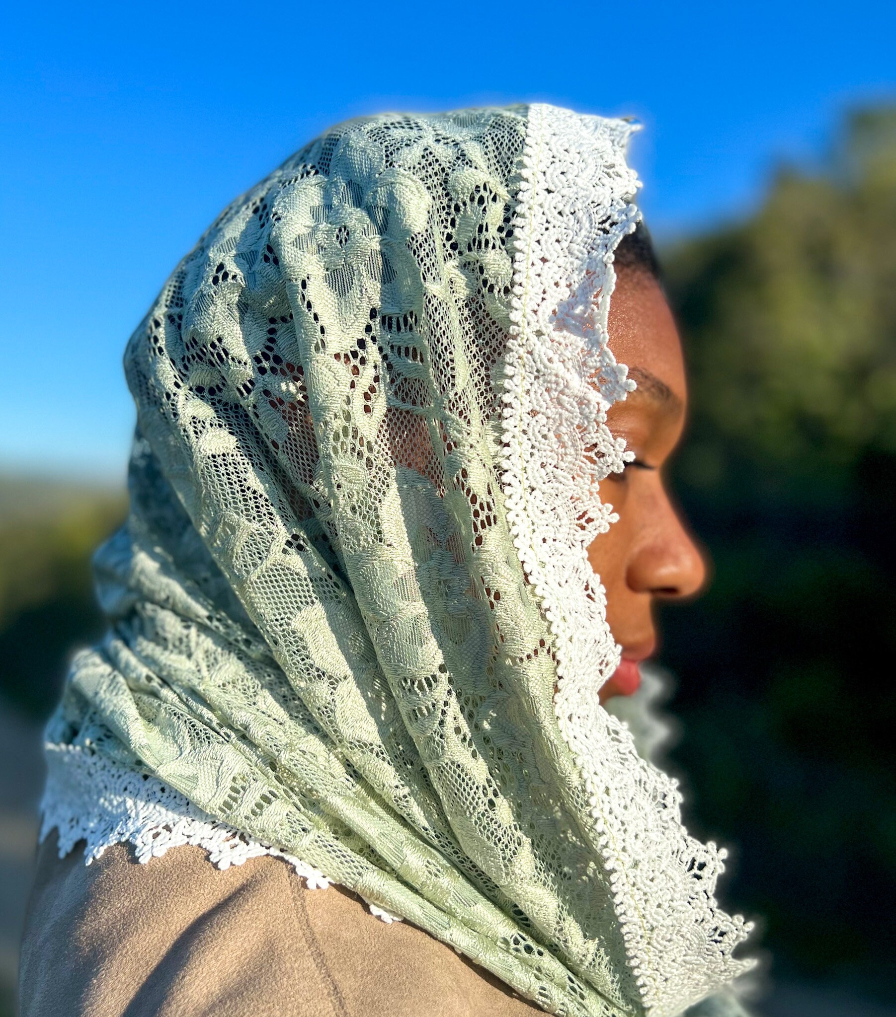 Light Green Mass Veil Infinity Veil Lace Mantilla - Etsy