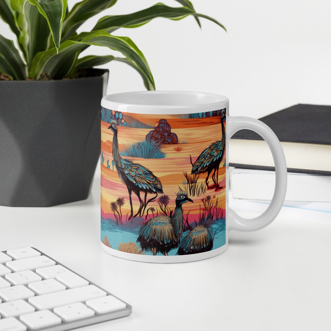 Coffee Lovers, Emus in the Outback, Aussie Native Fauna, Aussie Themed ...