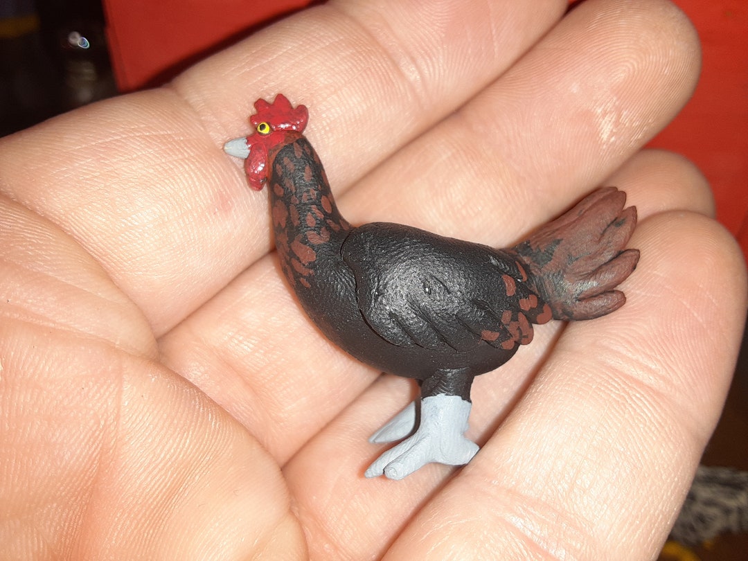 1 Miniature Dollhouse Chicken (black Copper Marans) 1:12 Scale ...