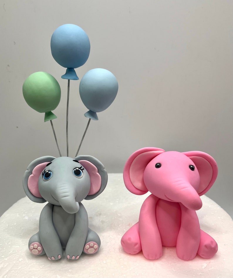 Fondant Baby Elephant Cake Topper ,birthday Cake Topper, Baby Shower ...