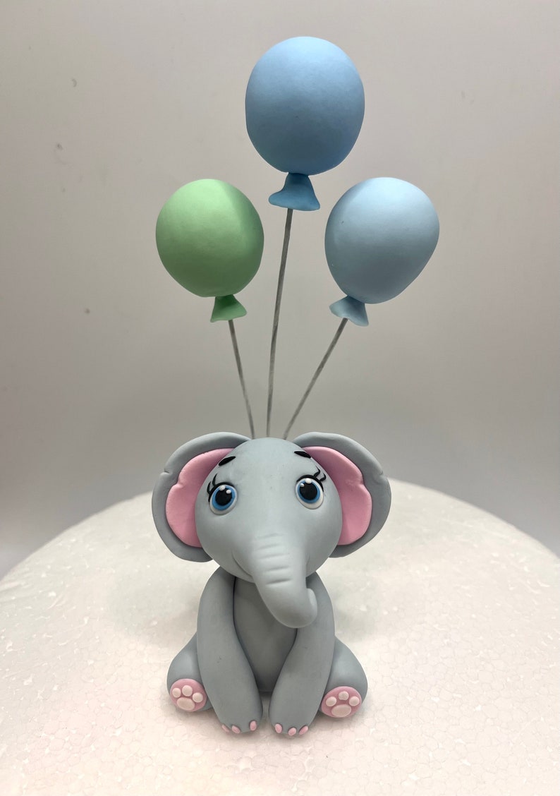 Fondant Baby Elephant Cake Topper ,birthday Cake Topper, Baby Shower ...