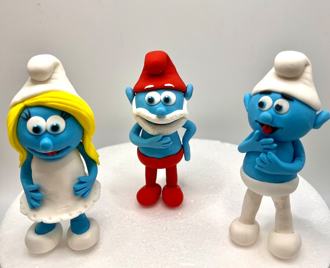 Fondant Smurfs Cake Topper, Birthday Cake Topper - Etsy