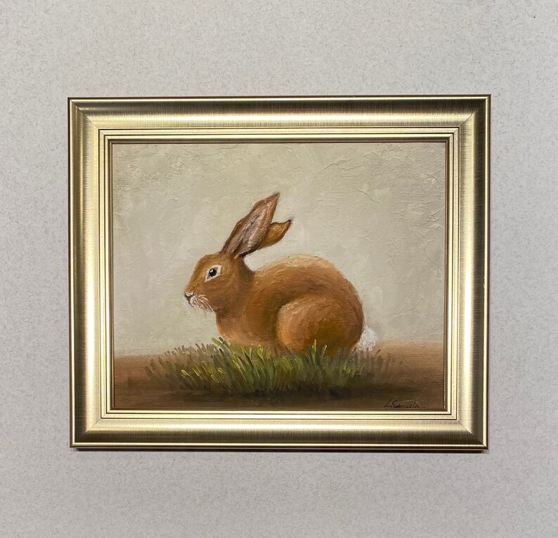 Rabbit Art Print - Rabbit Oil Painting Print - Bunny Oil Painting ...