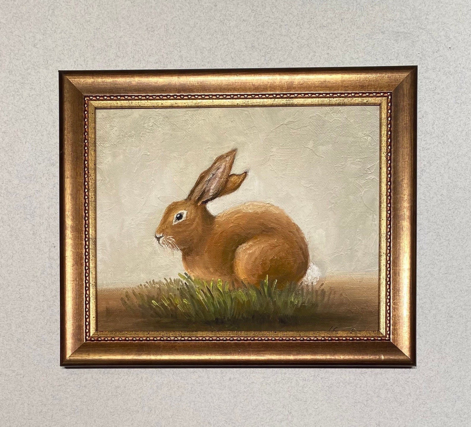 Rabbit Art Print - Rabbit Oil Painting Print - Bunny Oil Painting ...