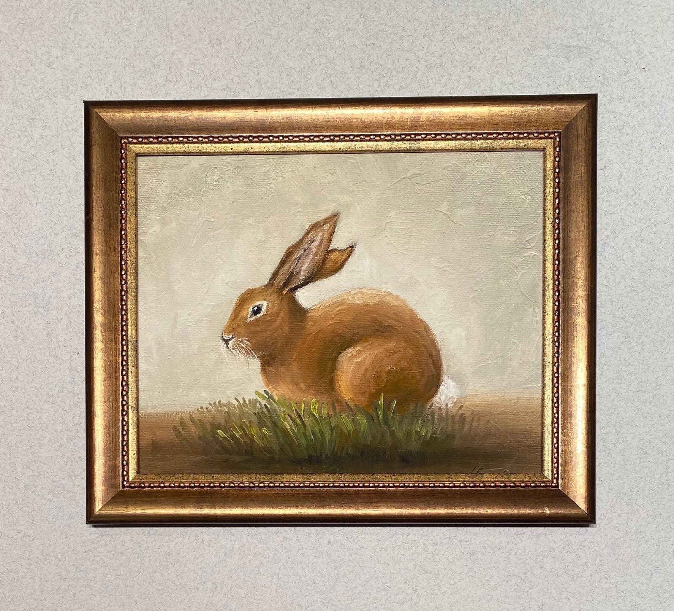 Rabbit Art Print - Rabbit Oil Painting Print - Bunny Oil Painting ...