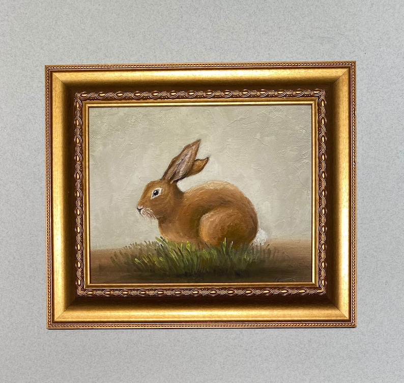 Rabbit Art Print - Rabbit Oil Painting Print - Bunny Oil Painting ...